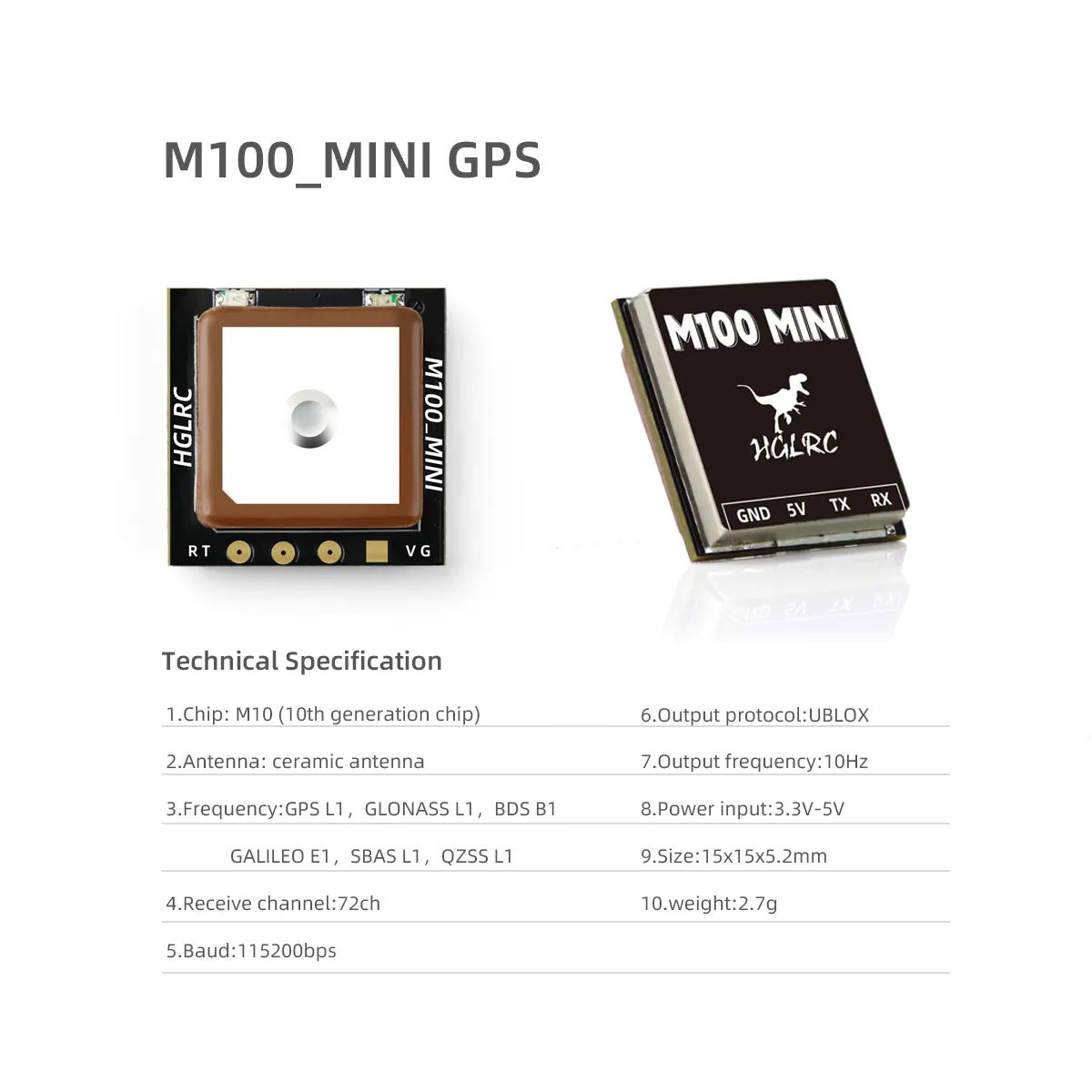 HGLRC M100 MINI GPS Module With M10 Chip & Ceramic... From Ddmyearth ...
