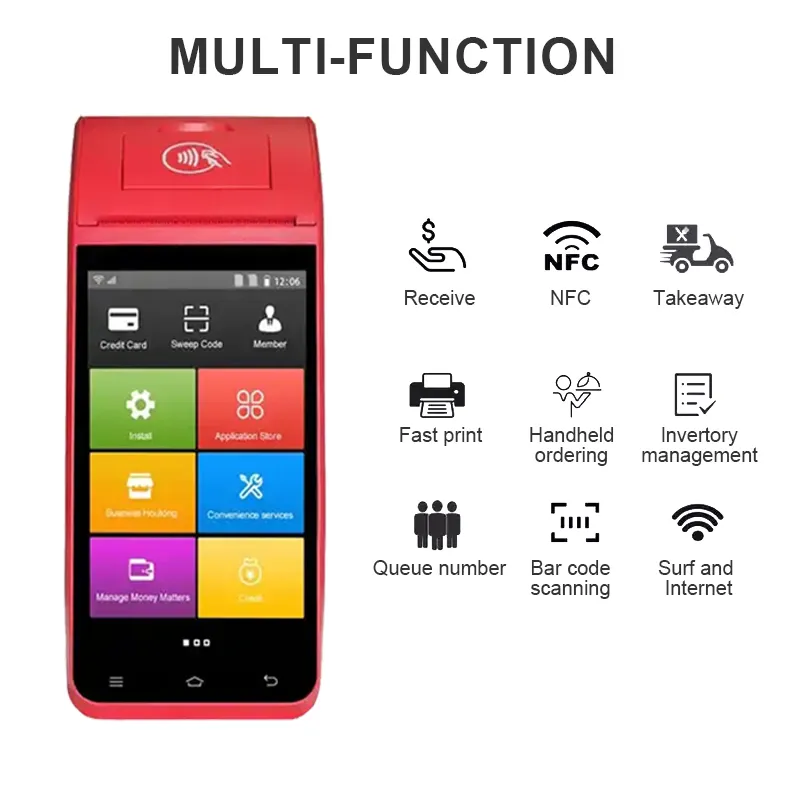Android 11 Handheld POS Printer Thermal Ticket Receipt Printer 58mm NFC ...