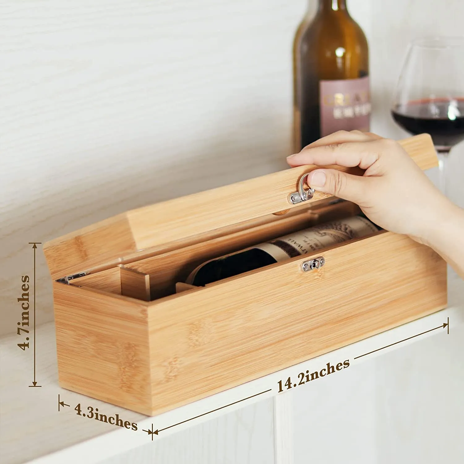 DHgate.com:Premium Bamboo Wine Gift Set: 4 Accessories, Case, Storage ...