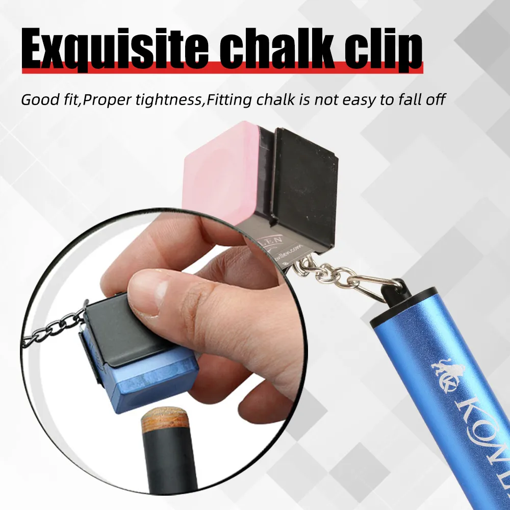 4-in-1 Billiard Cue Chalk Holder with Tip Pricker and Non-Slip Tips for ...