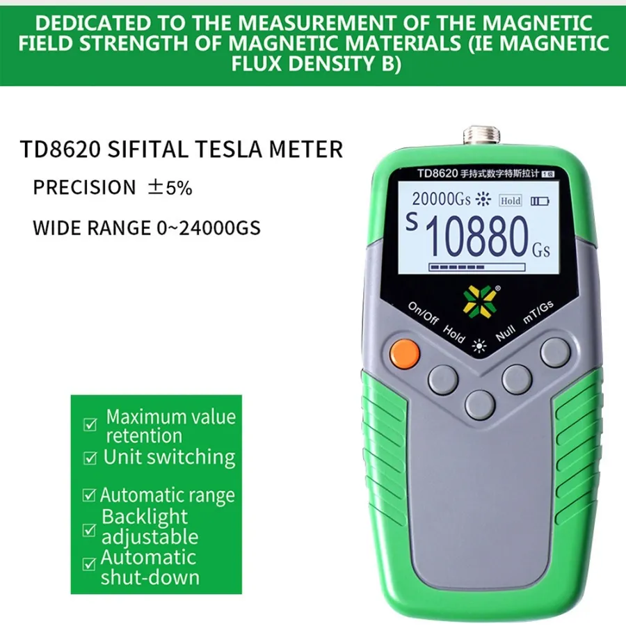 2024Gauss Meter Handheld Tesla Meter High-Precision Magnetic Field ...