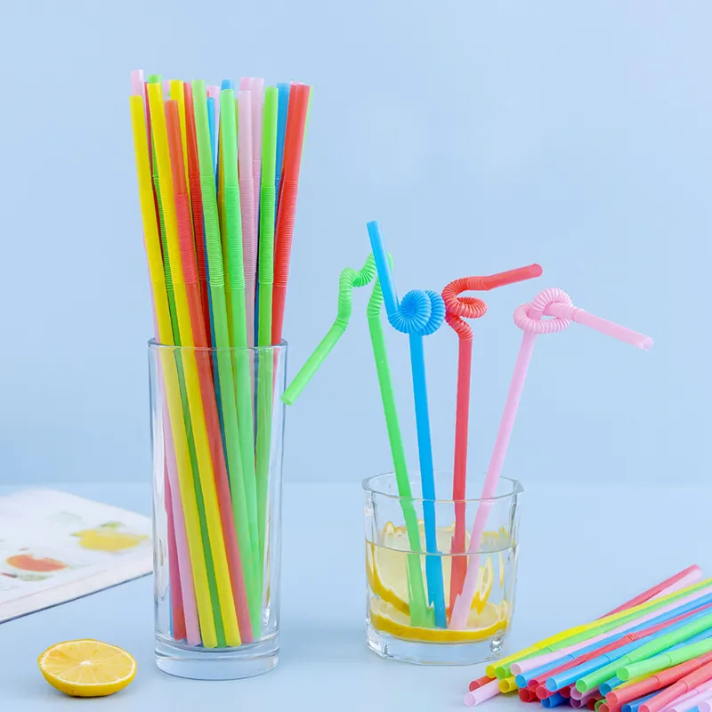 Colorful Plastic Drinking Straws, 200-Count, Ideal for Parties ...