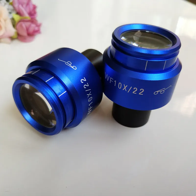 Blue 23.2mm Adjustable High Eyepoint WF10X Microscope Eyepiece Lens ...