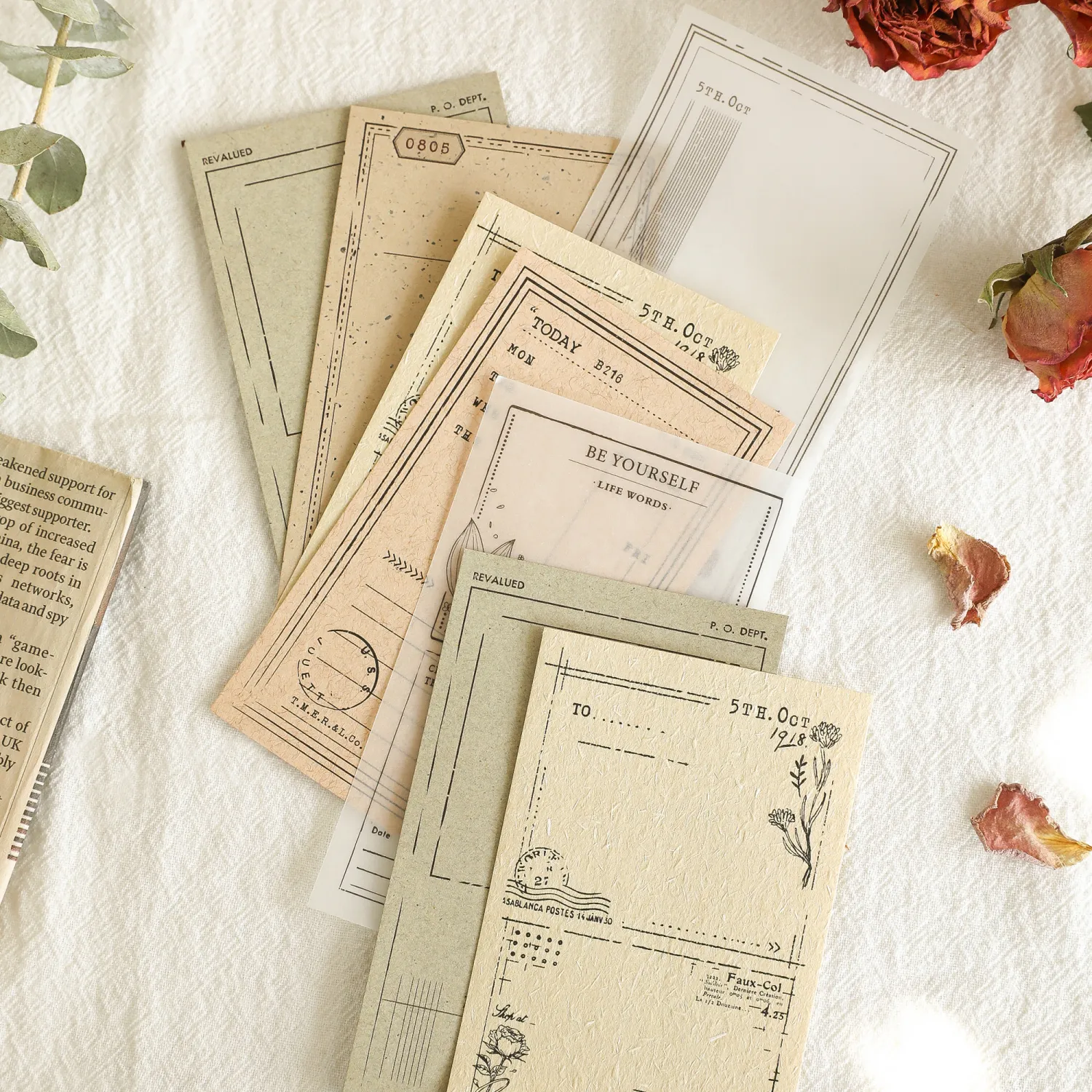 Vintage Memo Paper for Journaling, Scrapbooking, and Decorative Crafts ...