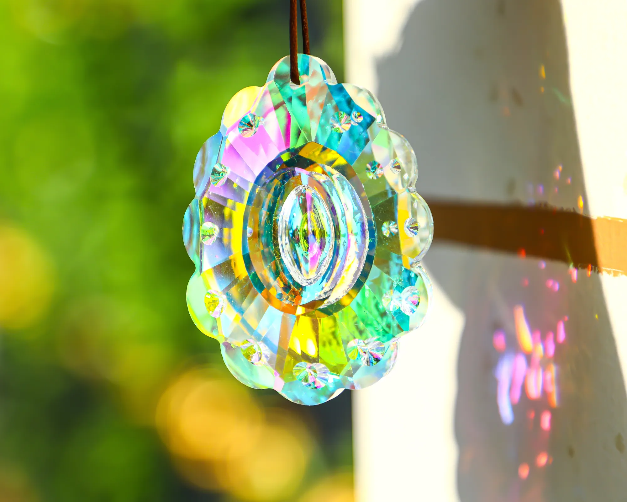 202476mm Colorful Crystal Peacock Prism Sun Catcher for Windows ...