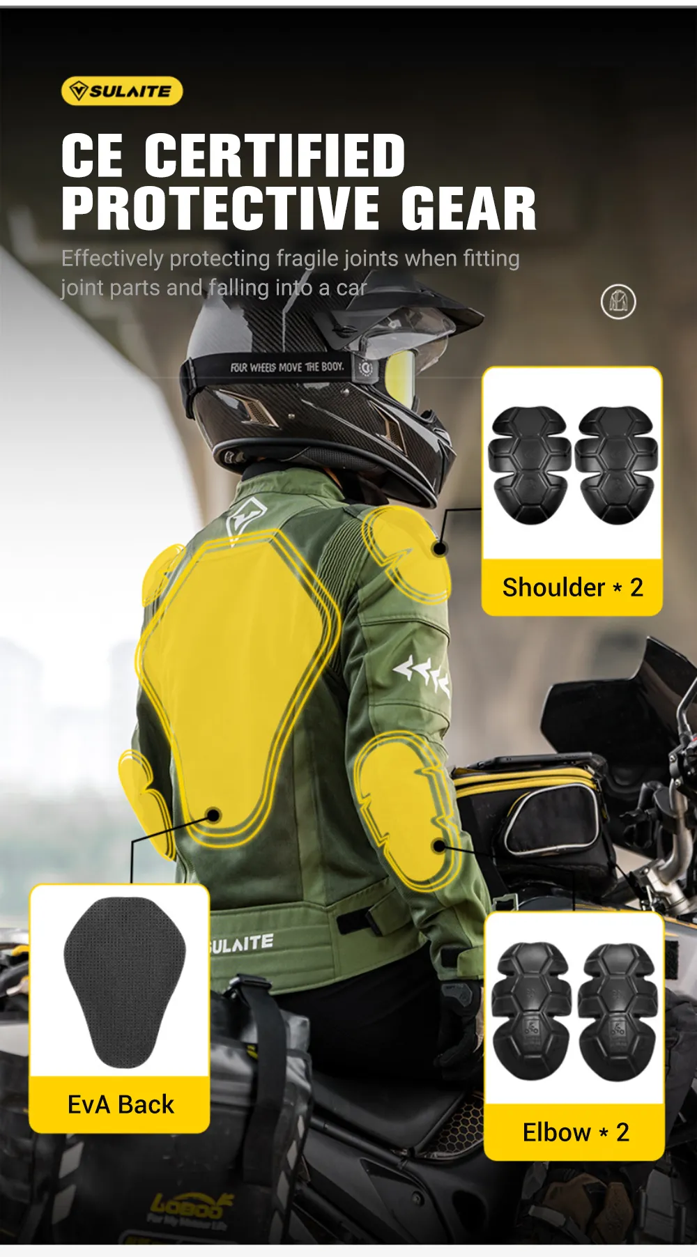 Breathable Mesh Motorcycle Jacket with Removable CE Protective ...