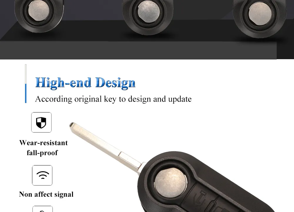 10-Pack Jingyuqin 2/3-Button TPU Car Remote Key Shell Case Replacement ...