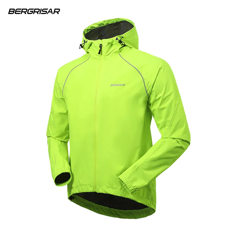 Men's Windproof Rain Cycling Jacket, Waterproof Breathable Hooded ...