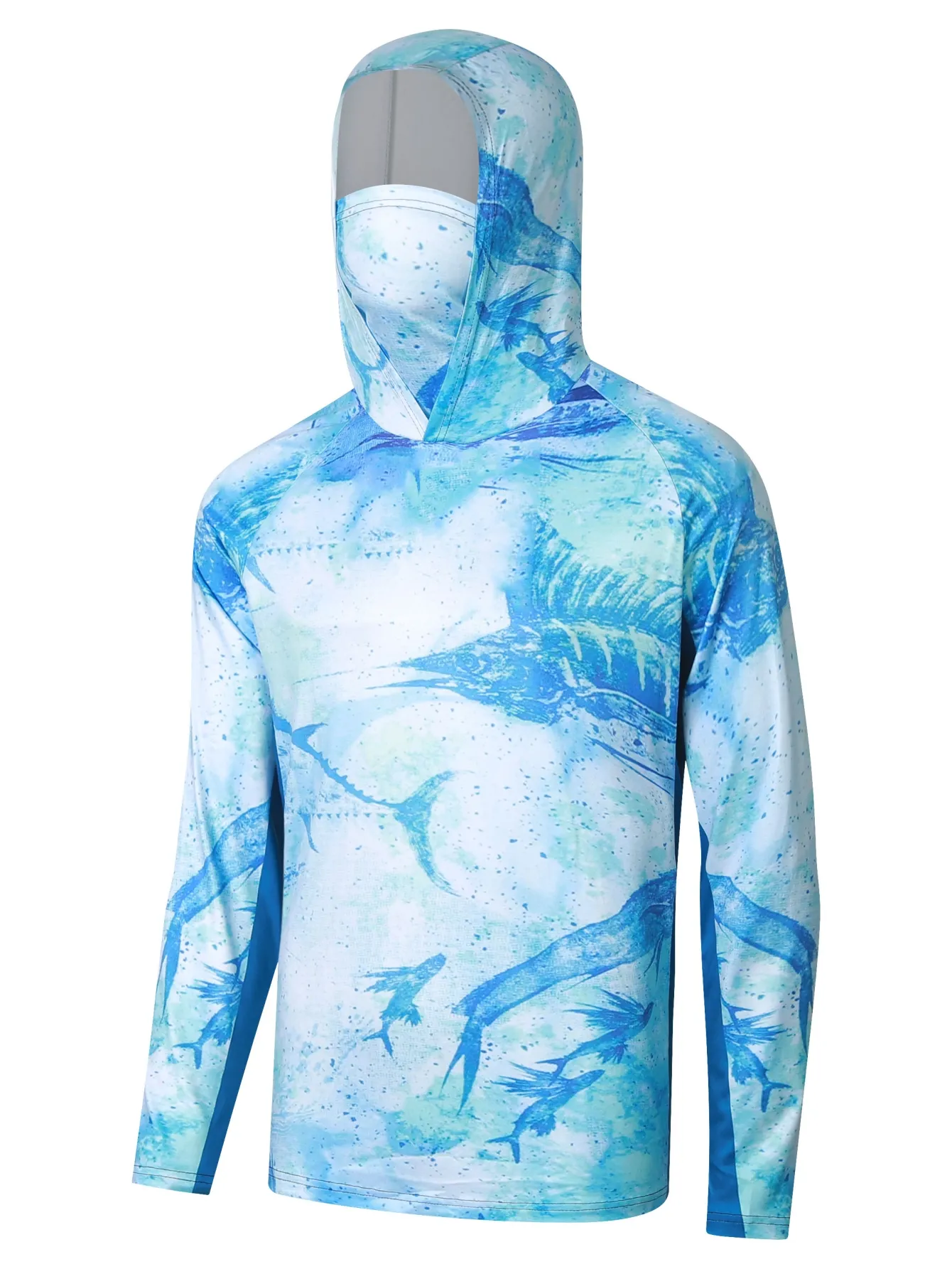 Men's Breathable UPF 50+ Fishing Shirt with Sun Protection Mask for ...