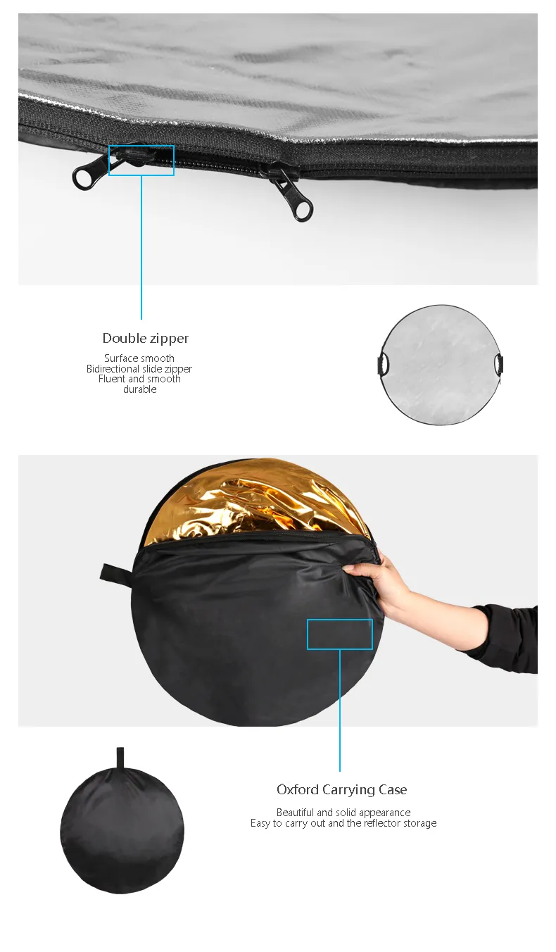Photographic Reflector Two-in-One Folding Portable Small Mini-Portrait ...