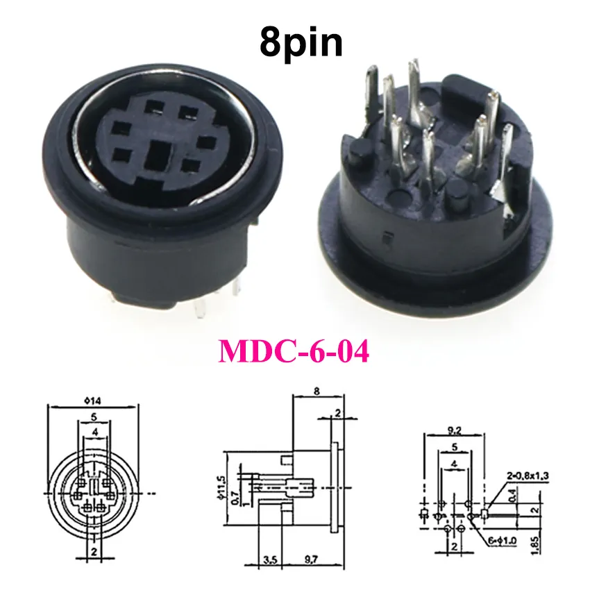 DHgate.com:S-Video PCB Mount Audio Video Connector, 4/5/6/7/8/9/10 Pin ...