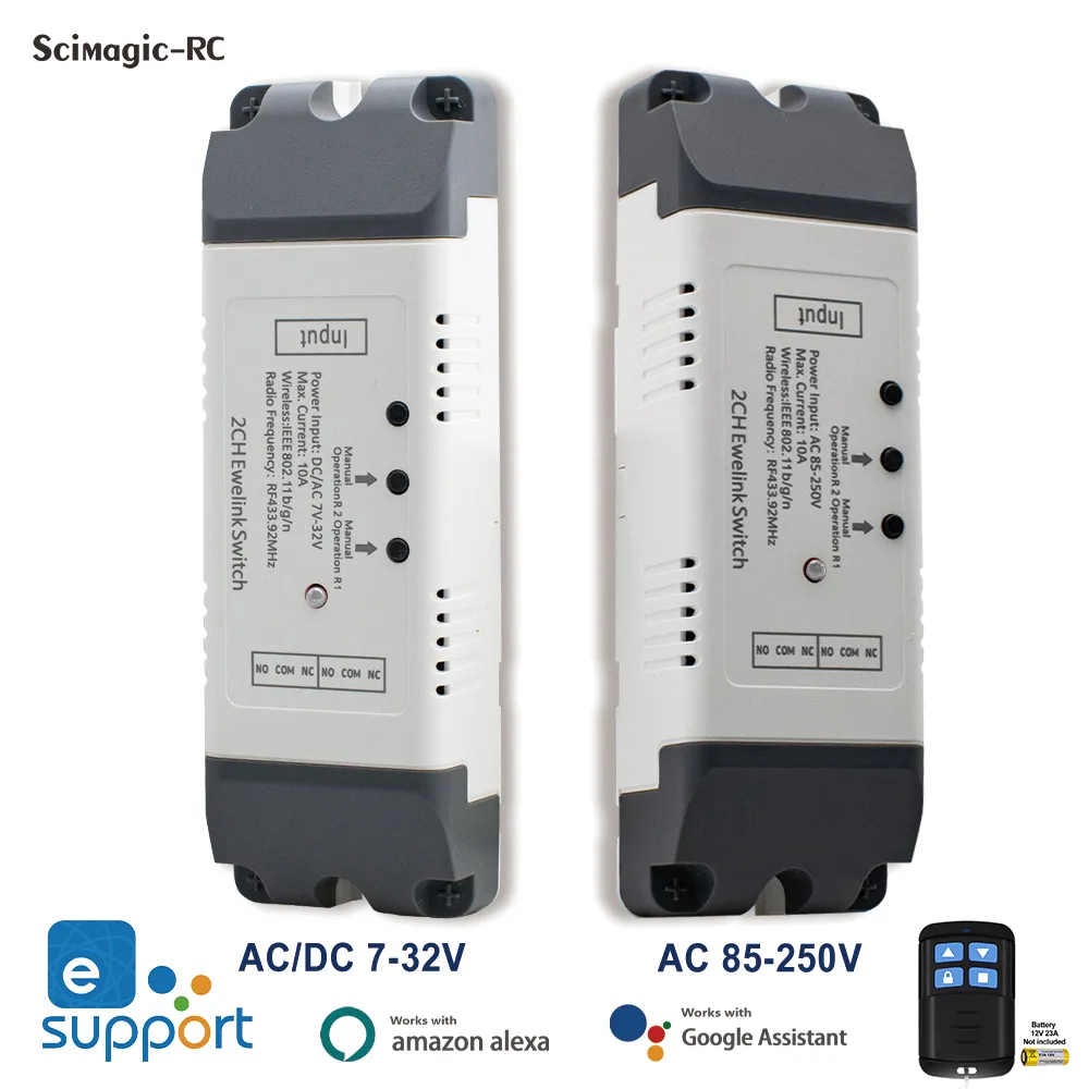 EWELINK 2 Gang Smart Switch module relay with App Remote Control, USB ...