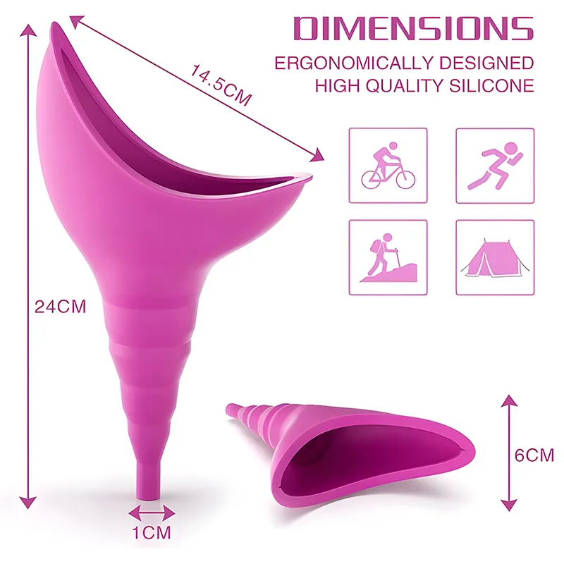 Reusable Silicone ladies urinal Funnel for Women - Portable, Ideal for Emergency Urgencies and ...