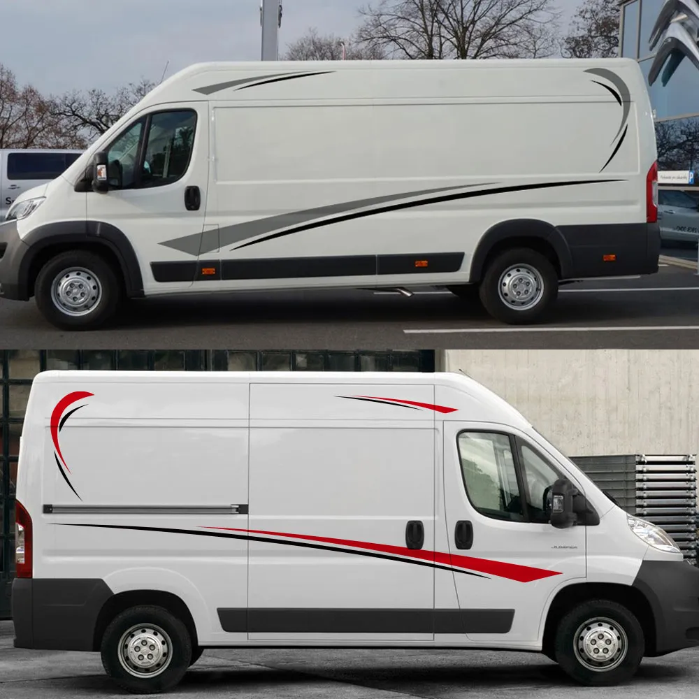 Sports Vinyl Stripes Camper Van Decals for Peugeot Boxer Citroen Jumper ...
