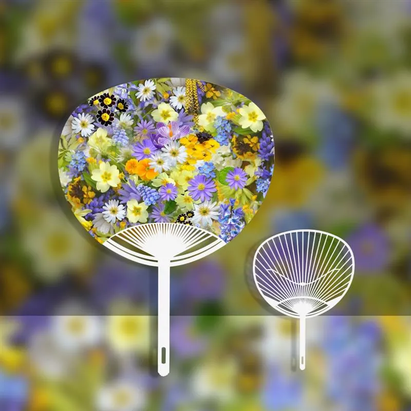 White Japanese Fan Frameworks Hand-held Uchiwa DIY Kit for Crafts and ...