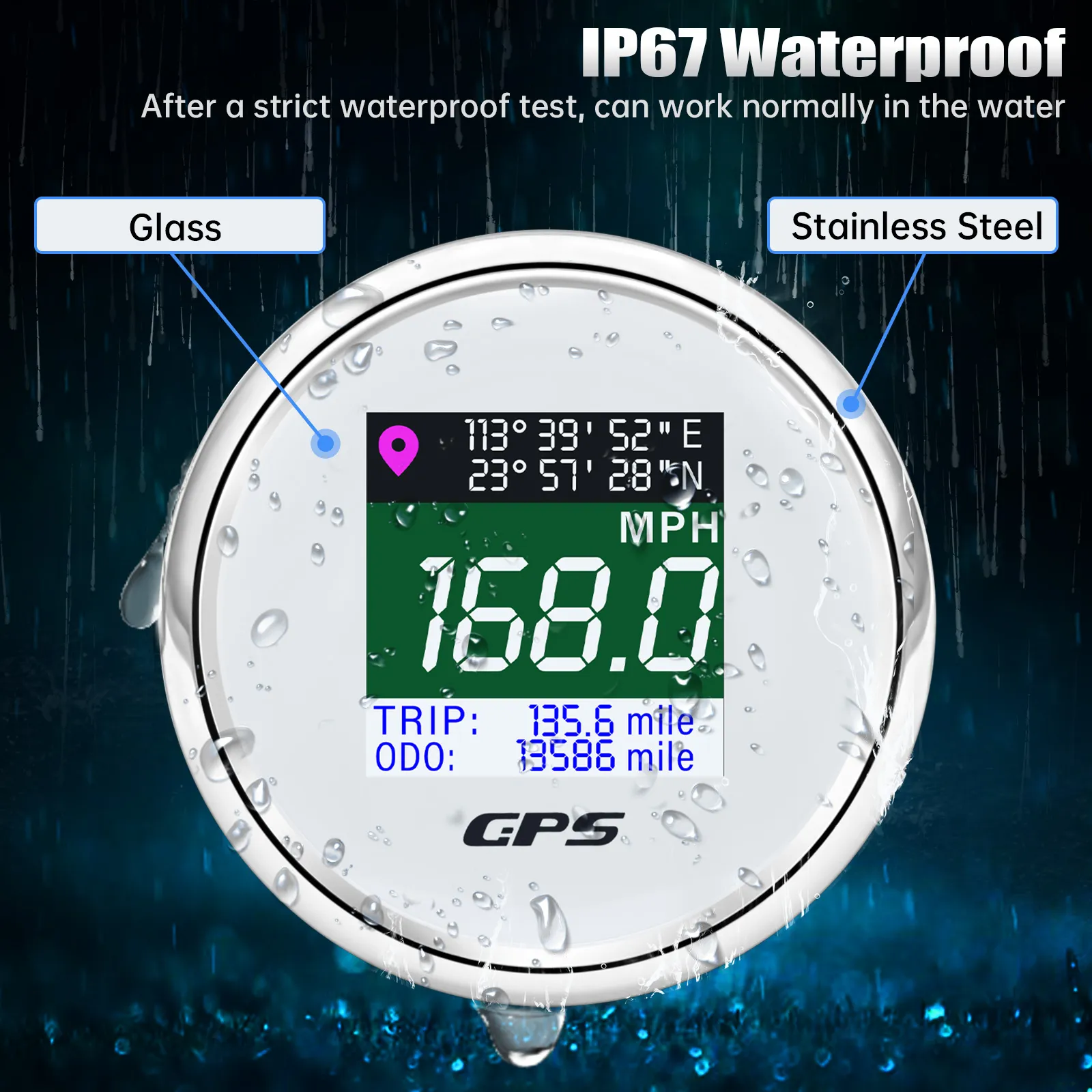 Digital GPS automobile speedometer with Odometer Gauge, ODO and GPS ...