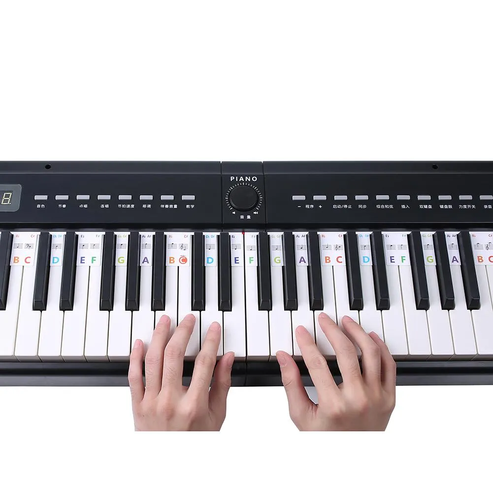88 Key / 61 Key Piano Keyboard Stickers Paste Free Removable Piano Key ...