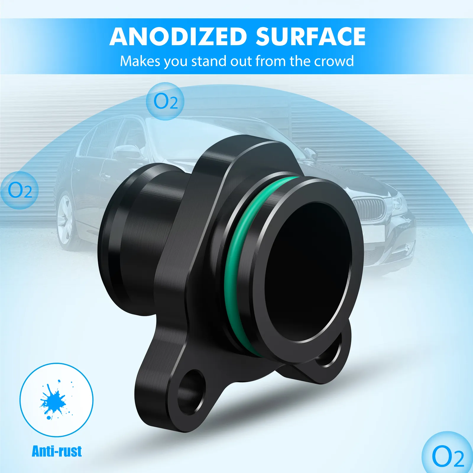 BEVINSEE Aluminum Water hose connector Coolant Port Plug for BMW N54 ...