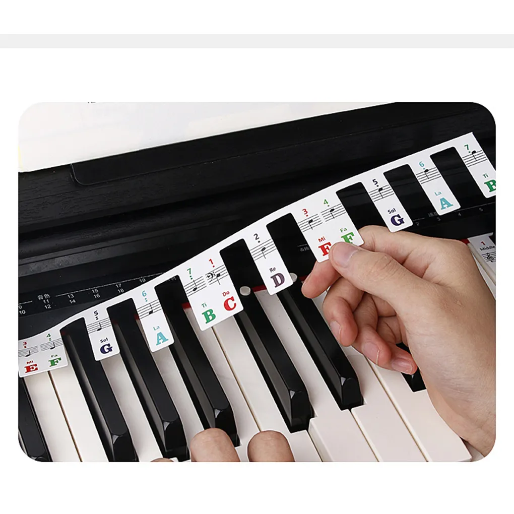 Piano Keyboard Stickers 88 Keys Beginner Note Markers For Electronic ...