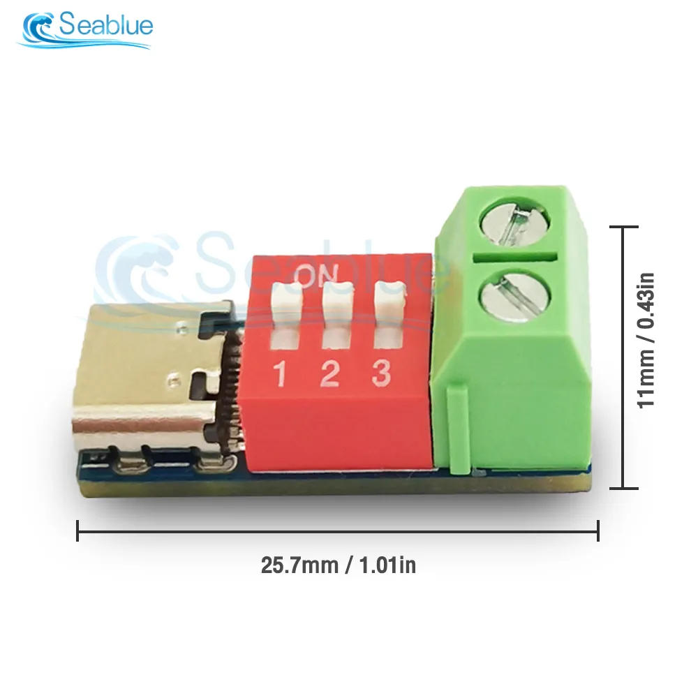Type-C PD QC Trigger DC 5V to 20V Adjustable Voltage Power Module Fast ...