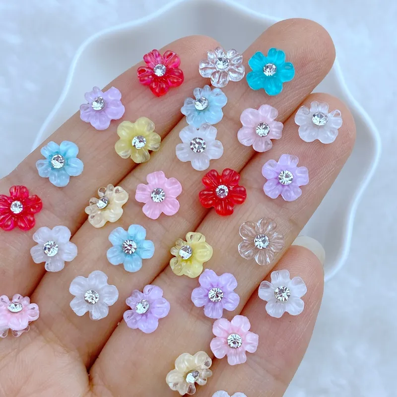 7mm Diamond Flower Flatbacks - Resin Embellishments for Hair Bows ...