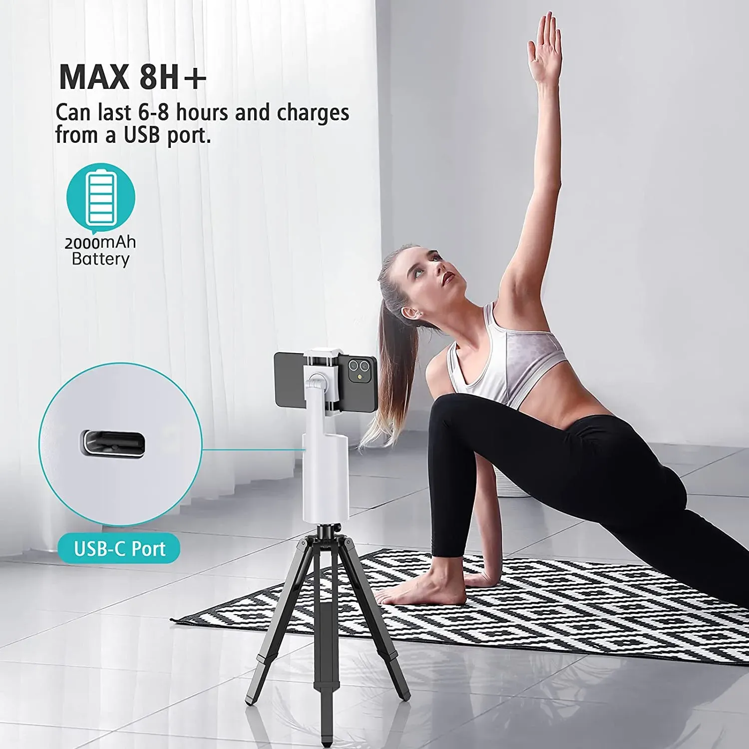 360° Auto Face Tracking Gimbal AI Smart Gimbal Phone Holder with Auto ...