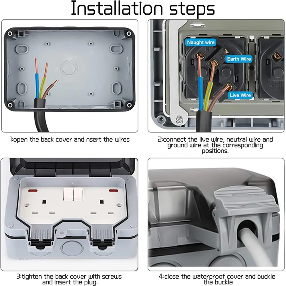 DHgate.com:Weatherproof IP66 Outdoor Socket, Wall-Mounted UK Plug ...