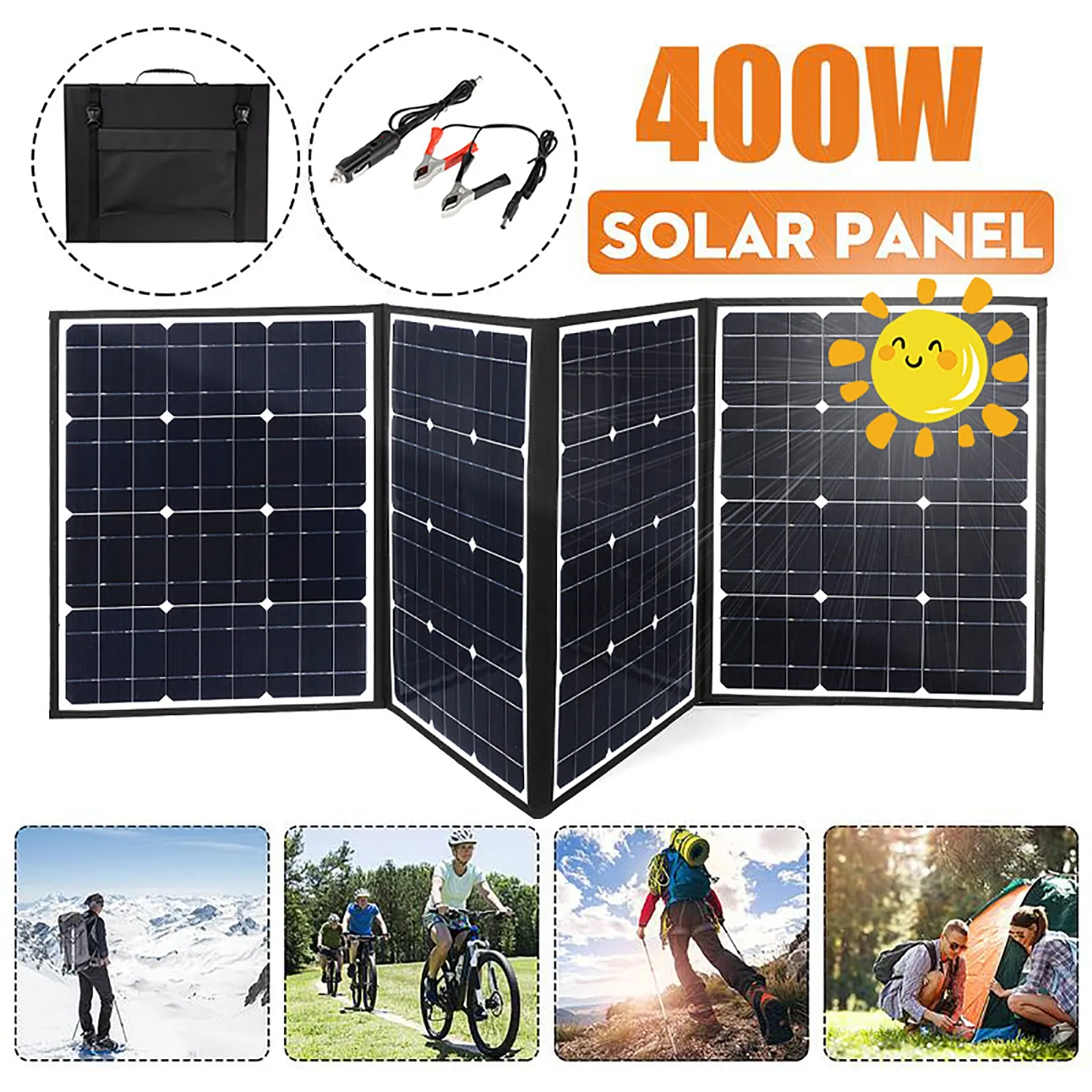 DHgate.com:400W Foldable Solar Panel Kit: Monocrystalline Cells, USB ...