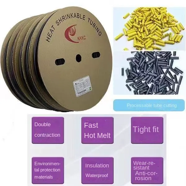 Heat Seal Shrink Wrap - Black 2:1 Ratio Heat Shrink Tubing Kit, 1-10mm Diameters, Insulating ...