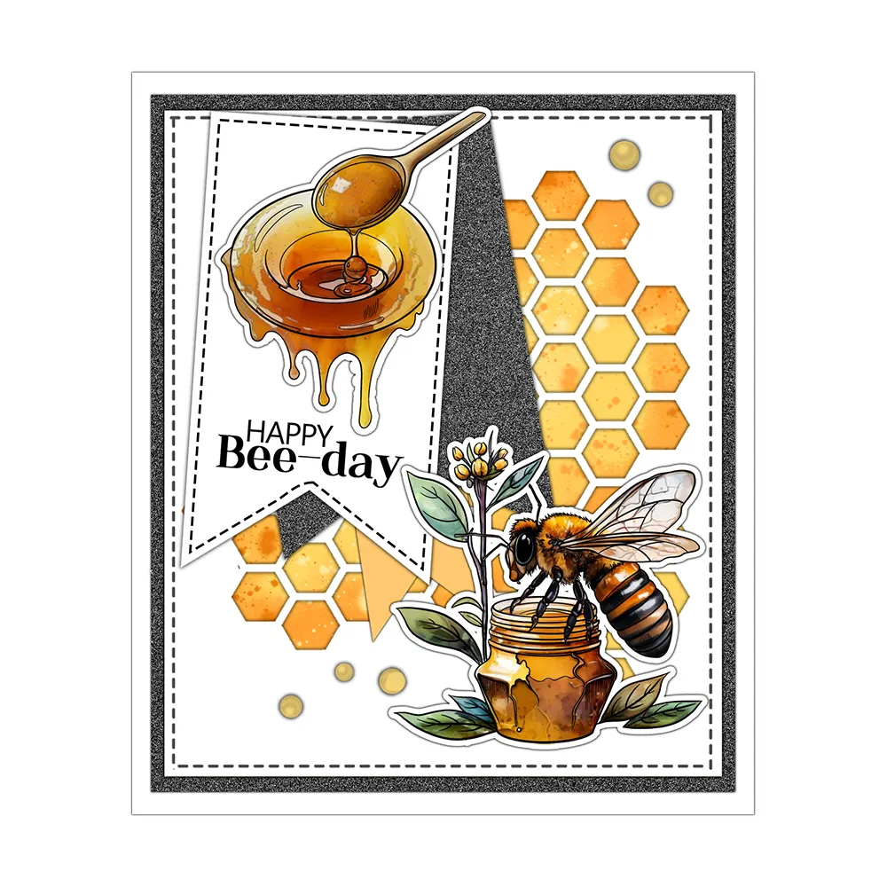 Mangocraft Sweet Honey And Bees House Cutting Dies Clear Stamp DIY ...