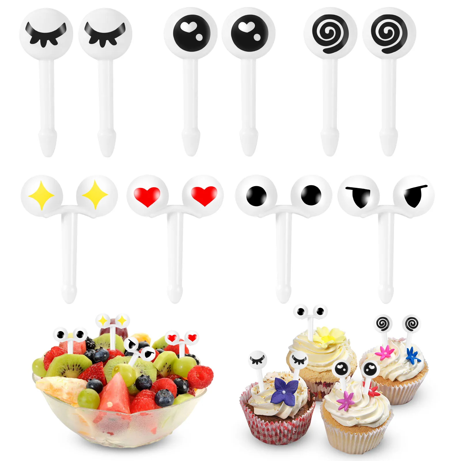 Mini Eye-catching Fruit Picks | Washable Plastic Toothpicks 10 ...