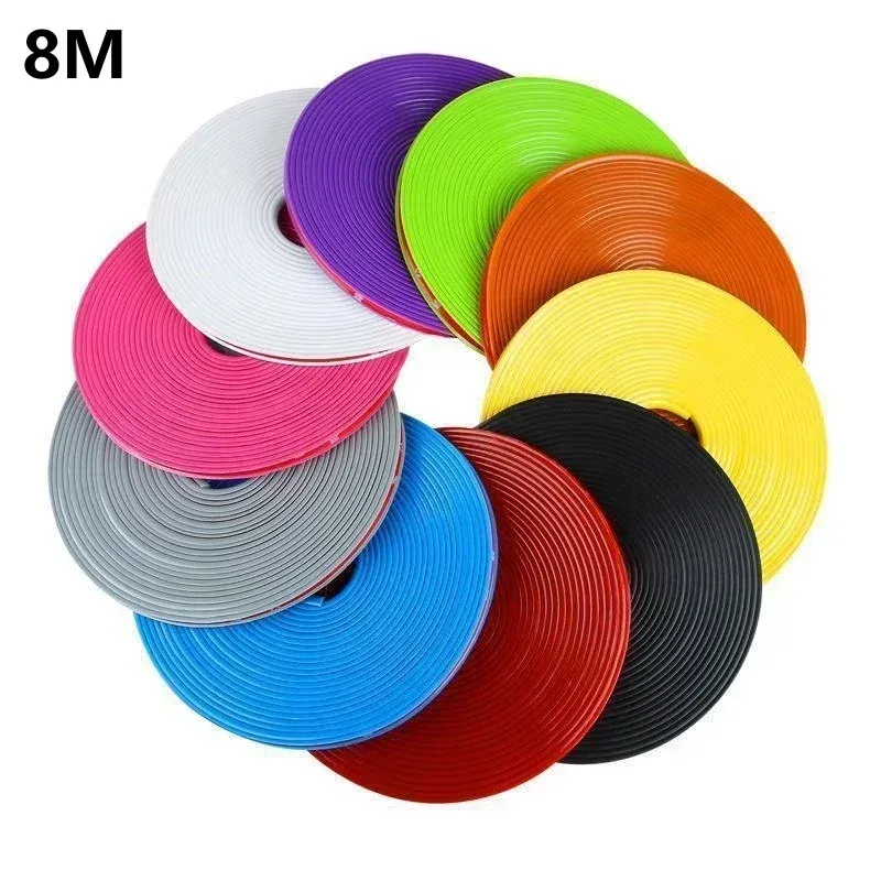 8 Meters Car Wheel Rim Blades Protector Line Tire Guard Decorative ...