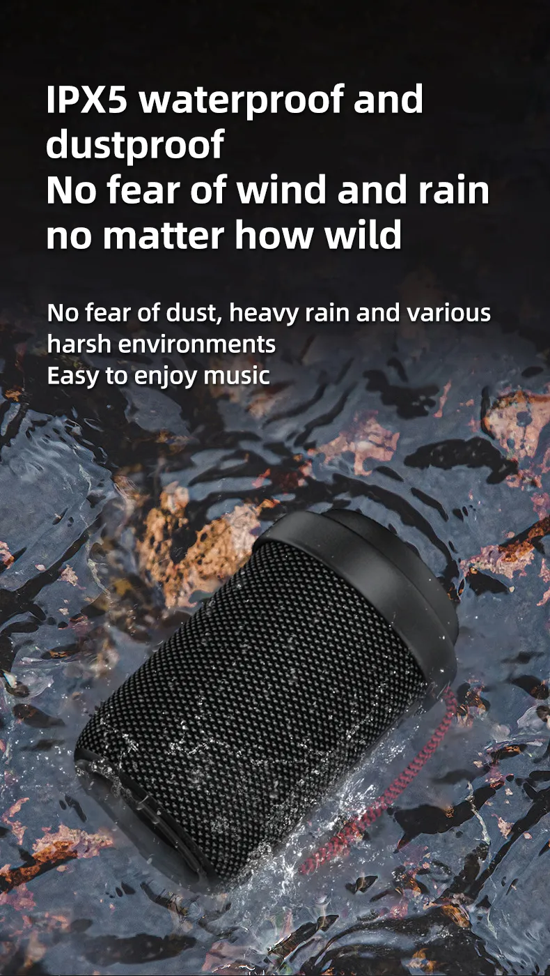 Rockmia Mini RGB Speaker: 6W 1200mAh Portable Bluetooth 5.3, Powerful ...