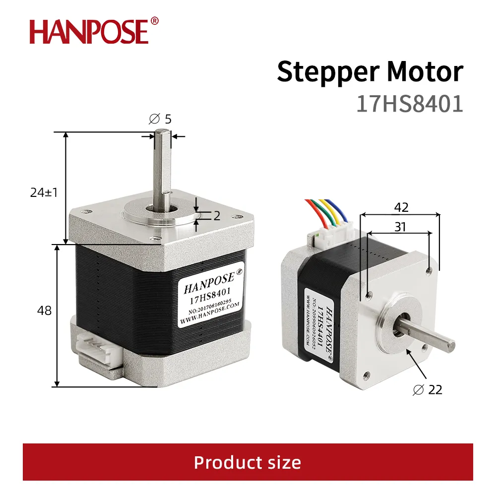 HANPOSE Nema17 Stepper Motor 48mm 78Oz-in 1.8A 52N.CM for CNC 3D ...