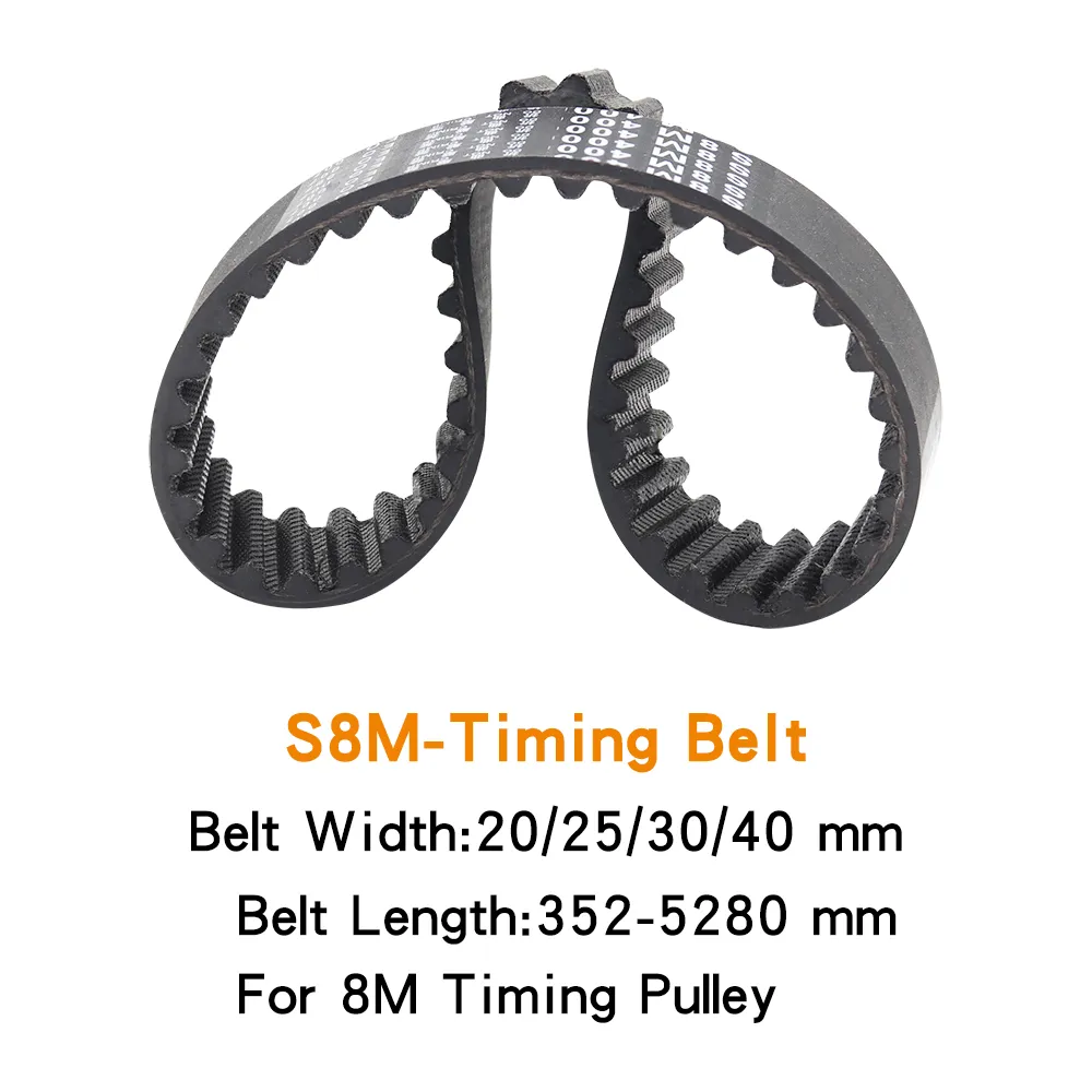 Rubber S8M Series Synchronous Timing Belts Width 20/25/30/40 mm for 8M ...