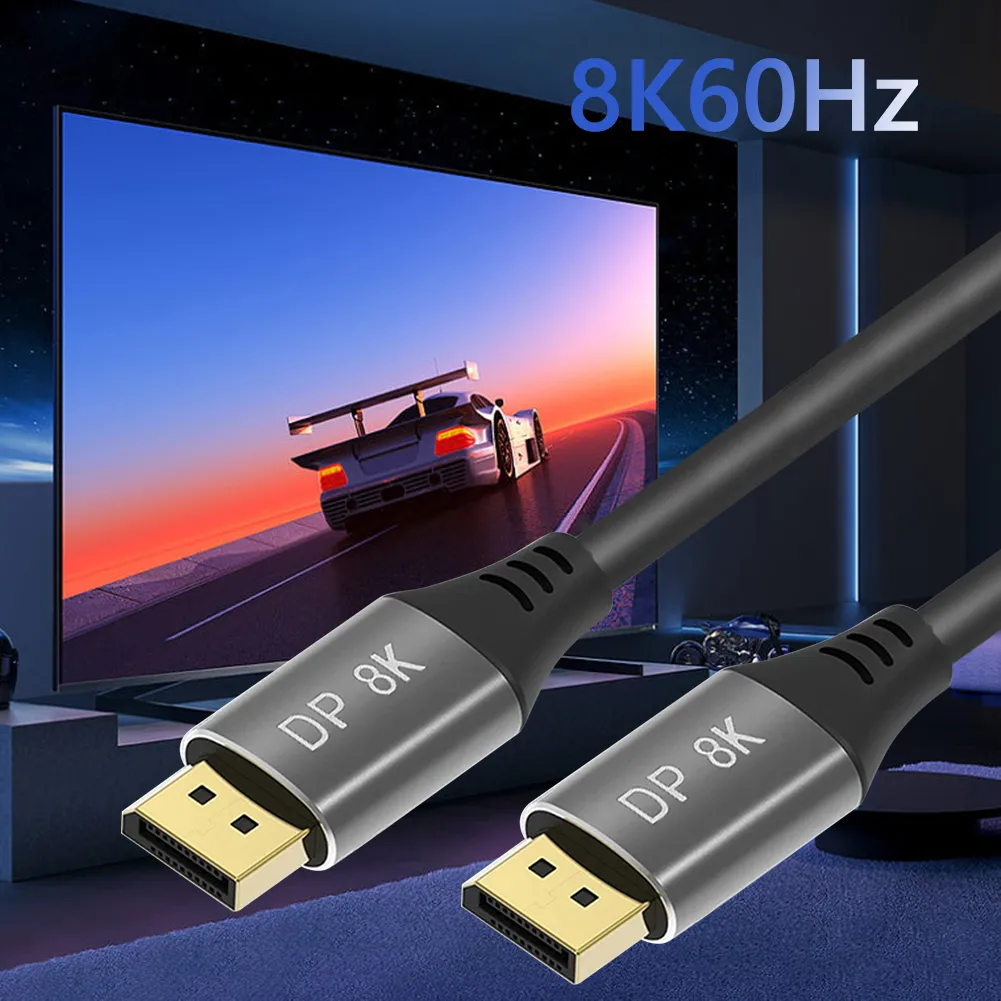 8K@60Hz DP 1.4 Male to Male DisplayPort Cable, Dynamic HDR 120Hz/144Hz ...