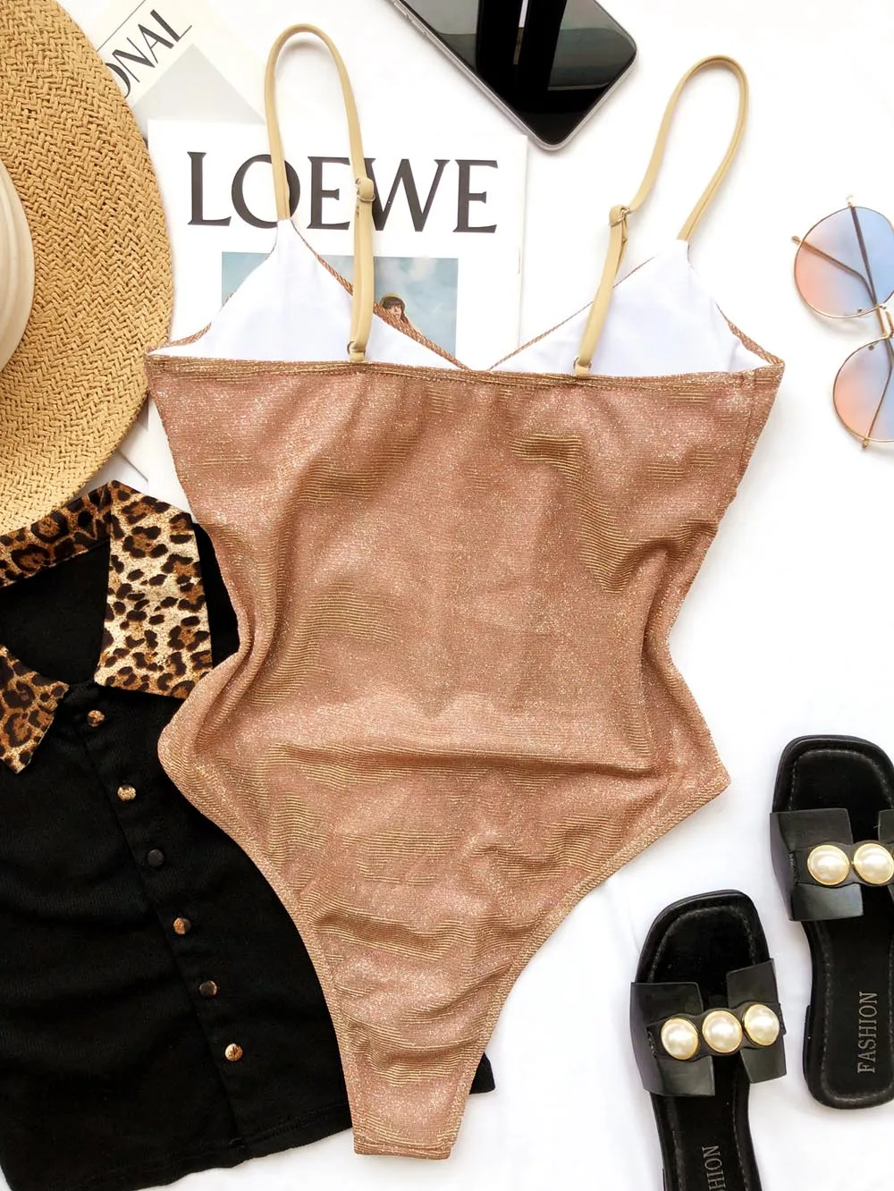 DHgate.com:Shimmering Glitter Rhinestone Monokini: Push-Up One-Piece ...