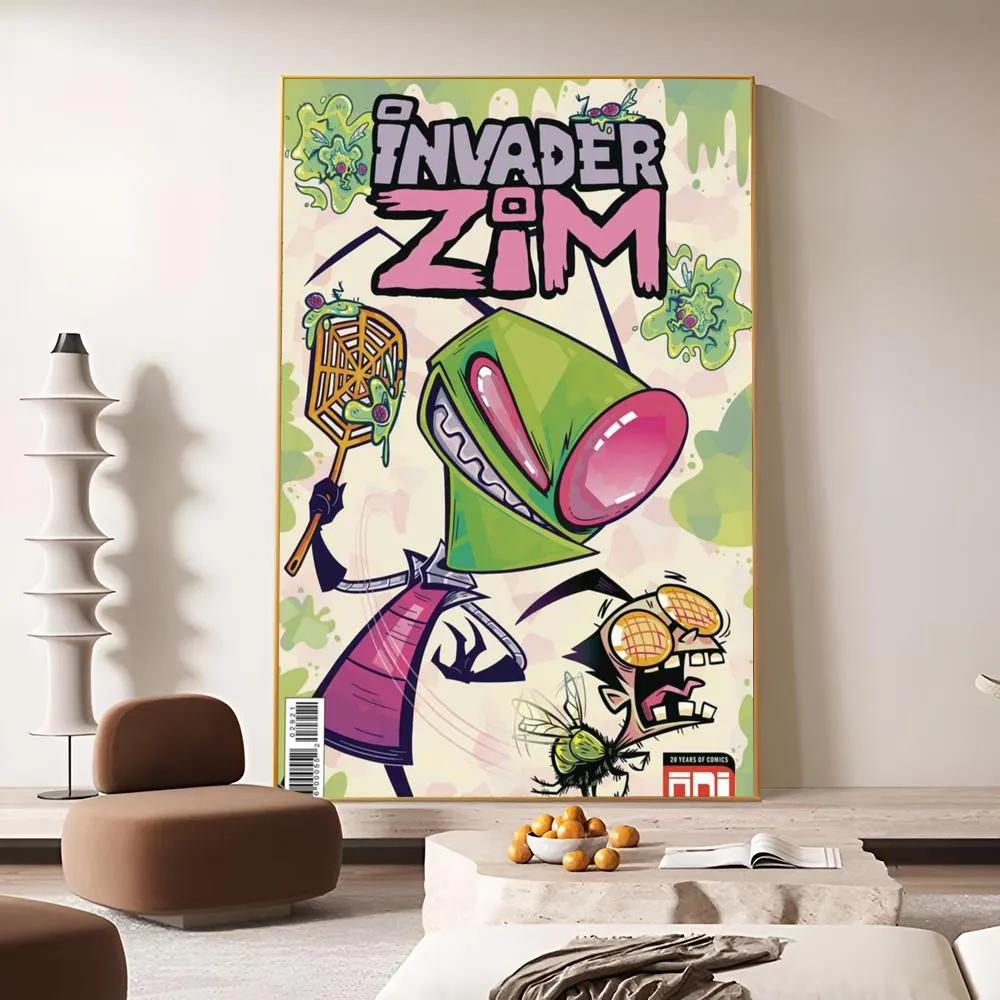 Invader Zim TV Show Poster High Quality Sticky Anime Wall Art For Study ...