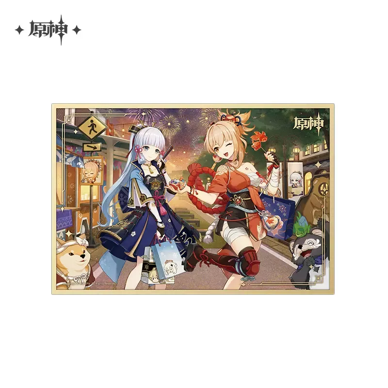 Genshin Impact Official Ayaka Yoimiya Merch: Acrylic Badge, Stand, And ...