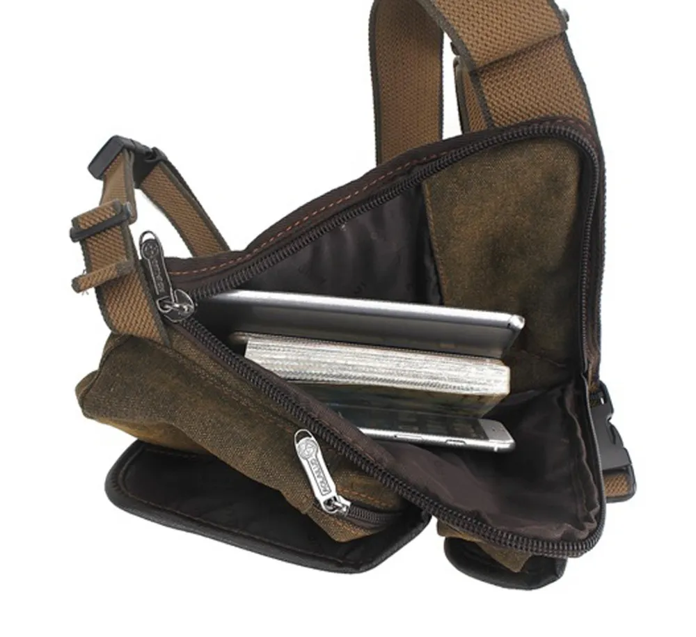 Men's Canvas Drop Leg Bag Military Messenger Shoulder Bag Belt Hip ...