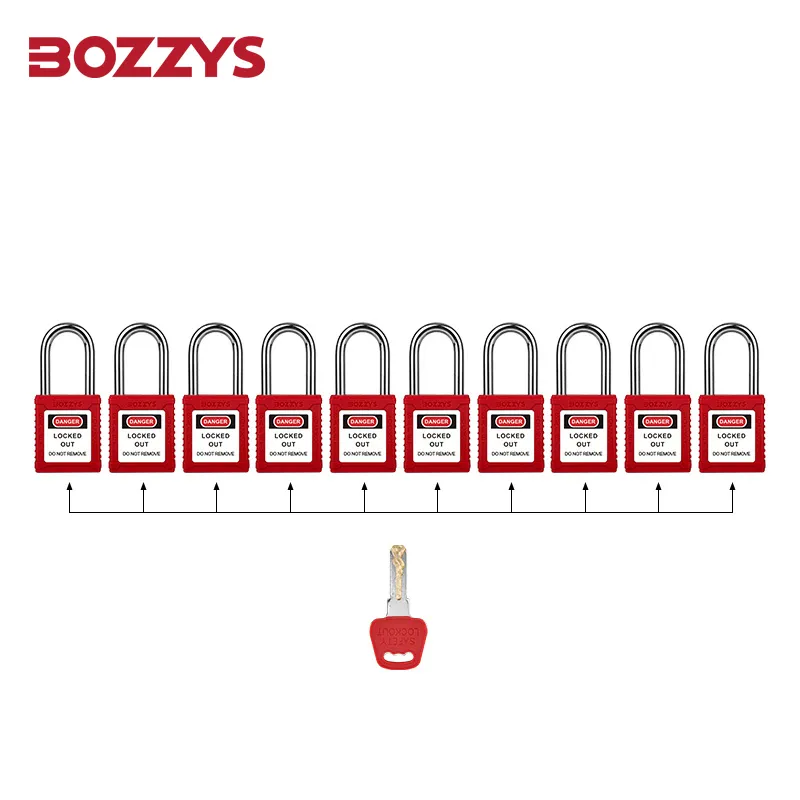10 or Keyed Different and Keyed Alike Red Loto Safety Padlocks with ...