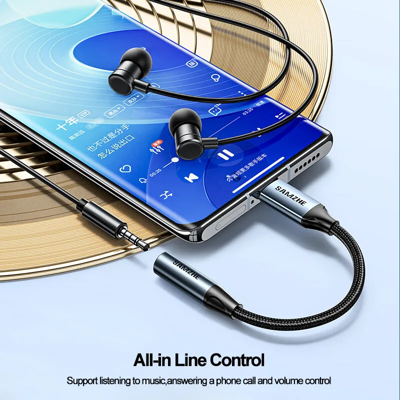 SAMZHE USB C to 3.5mm Headphone Jack AUX Cable Type C Audio Adapter for ...