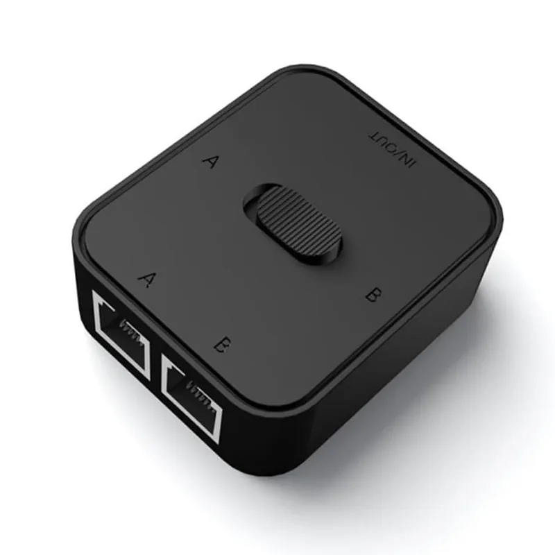 2 Port RJ45 CAT 5/6 LAN HUB Gigabit Network Switch Box Selector 2 In 1 ...