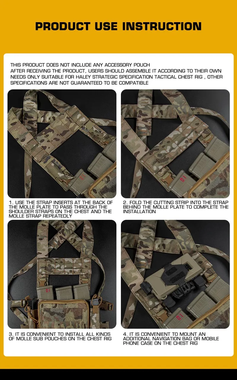 Airsoft Chest Rig Tactical Chest Pack, Lightweight Molle Tactical Vest ...