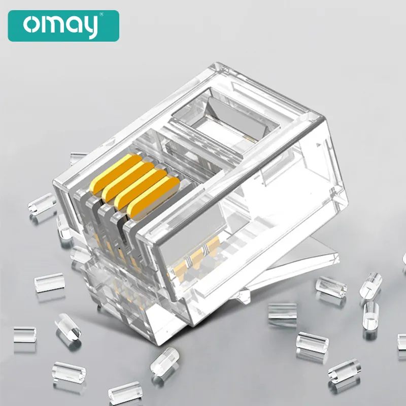 DHgate.com:50/100Pcs 4/6 Pin Durable Modular Telephone Plugs, RJ11 RJ ...