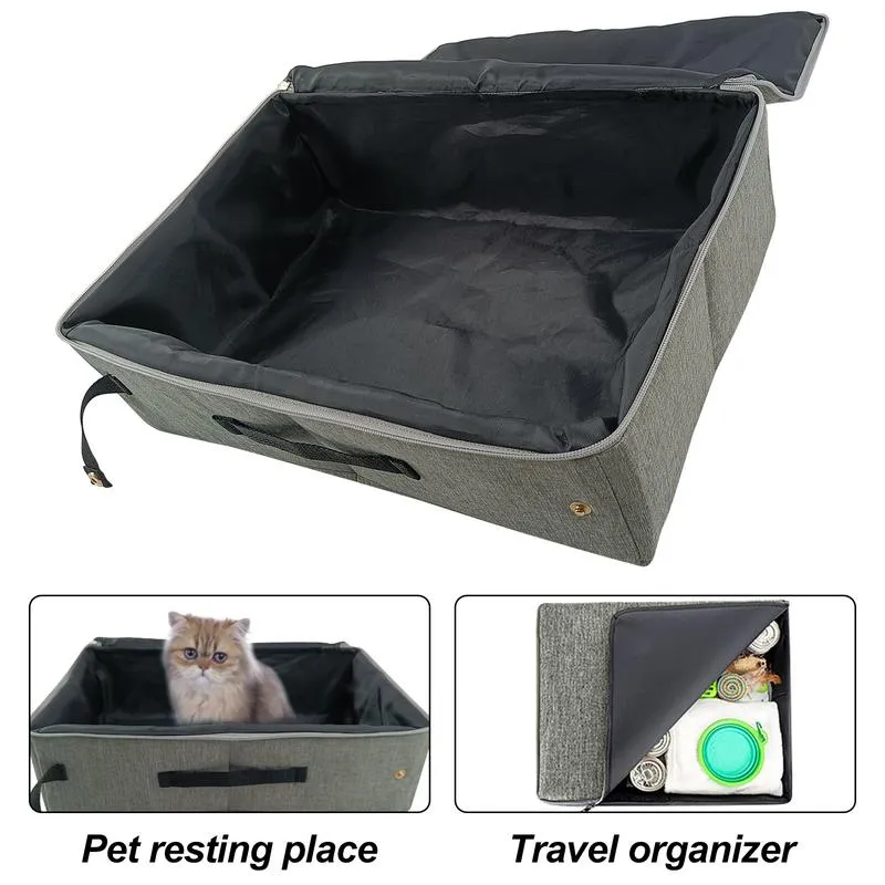 Travel Litter Box Portable Collapsible Cat Litter Tray Oxford Cloth ...