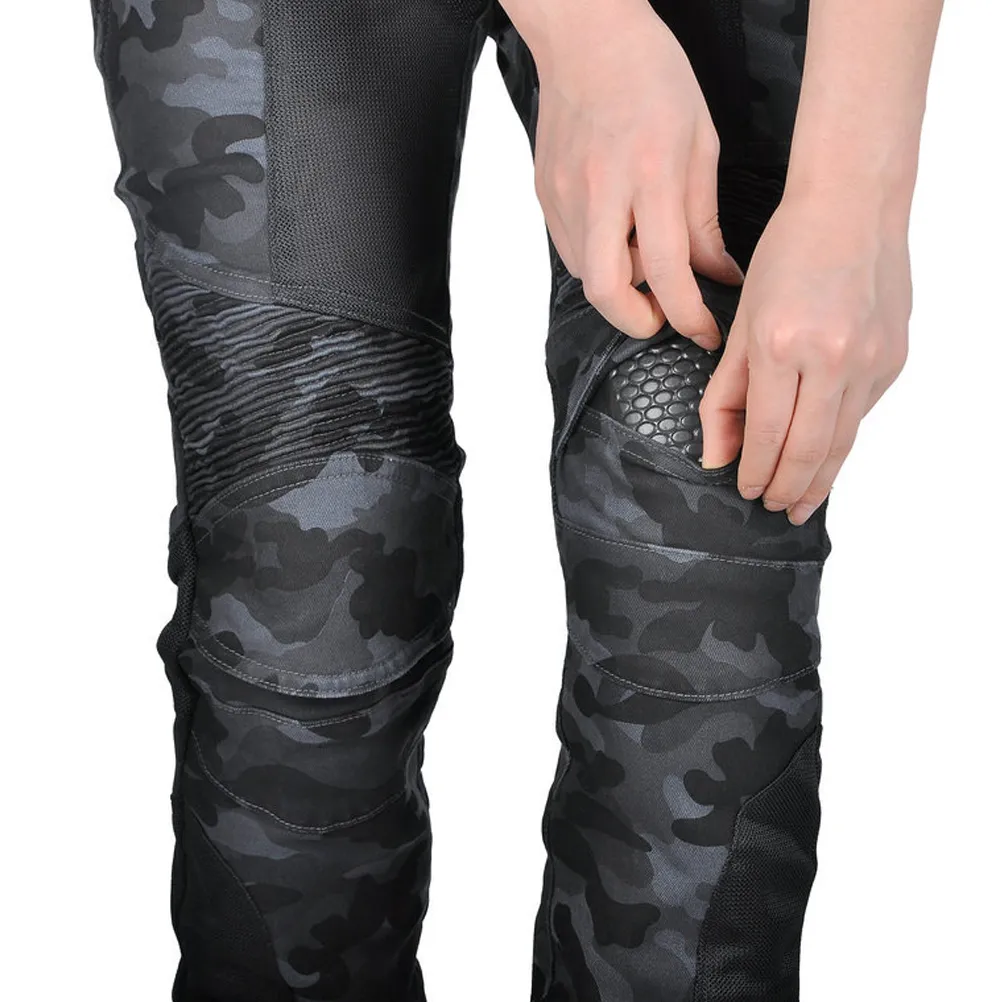 Women's Motorcycle Armor Pants Blue Camouflage Street Bike Motocross ...