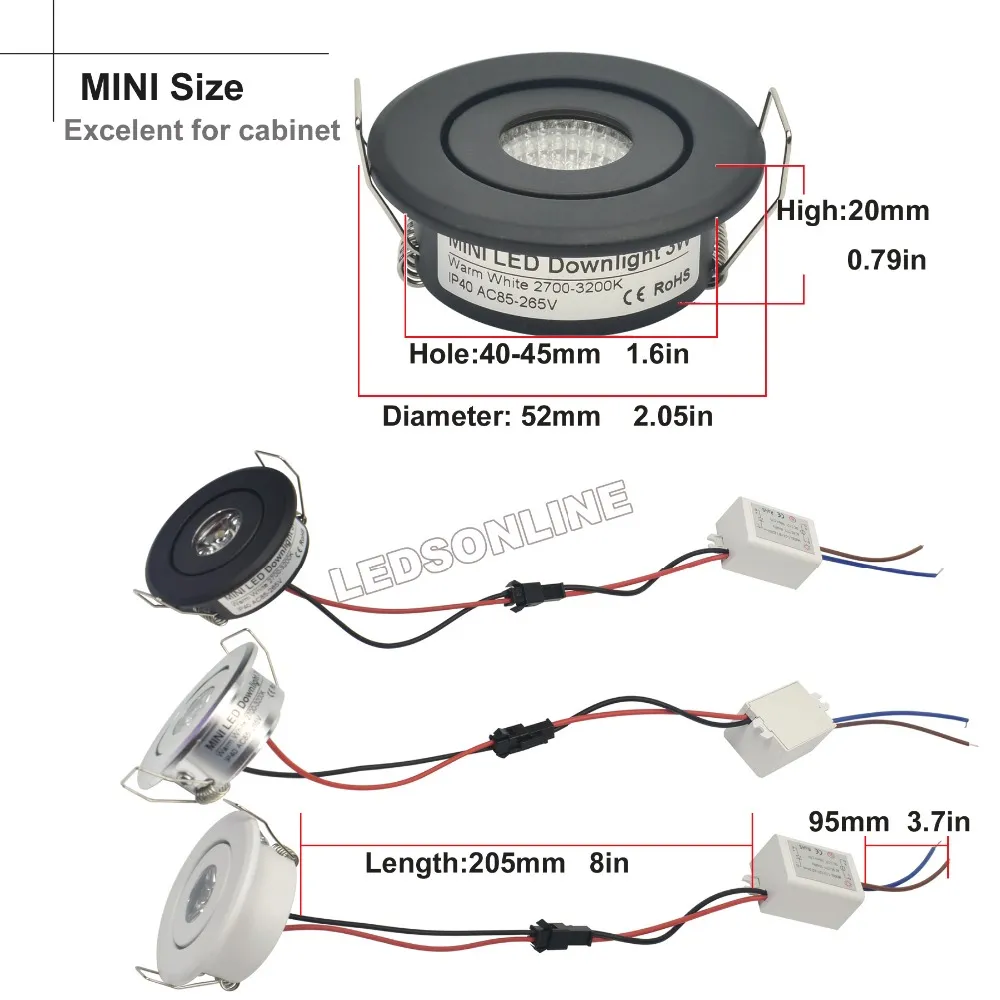 DHgate.com:20243W Mini COB LED Under Cabinet Light, 12V Recessed ...