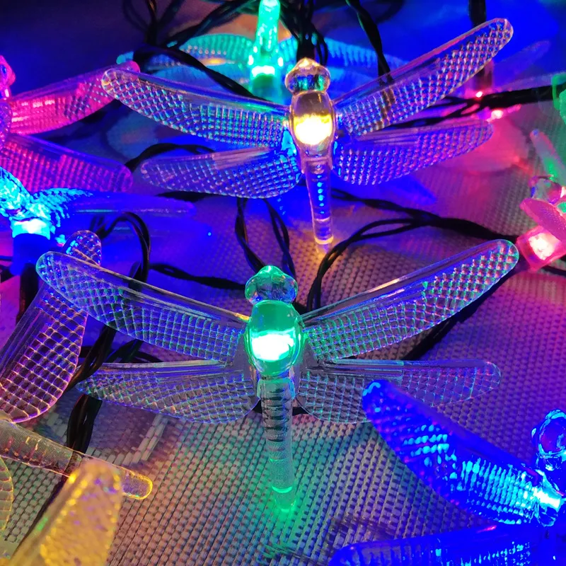 Solar-Powered Dragonfly String Lights: 100 LED 8 Modes Fairy Lights for ...