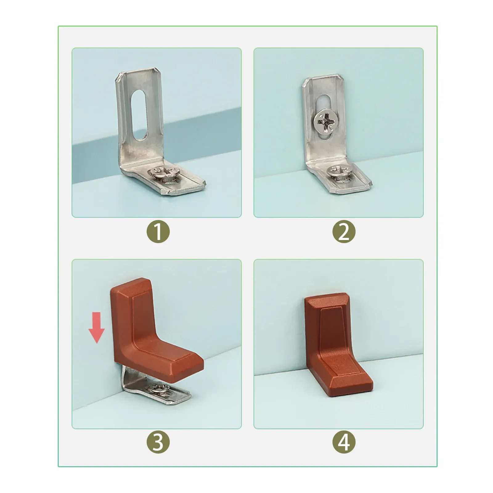 Heavy-Duty 20-Pack 90° Corner Brackets with Durable Plastic Covers for ...